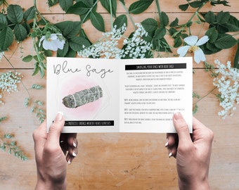 Lavender Sage Smudging Card Printable Label for Gift | Etsy