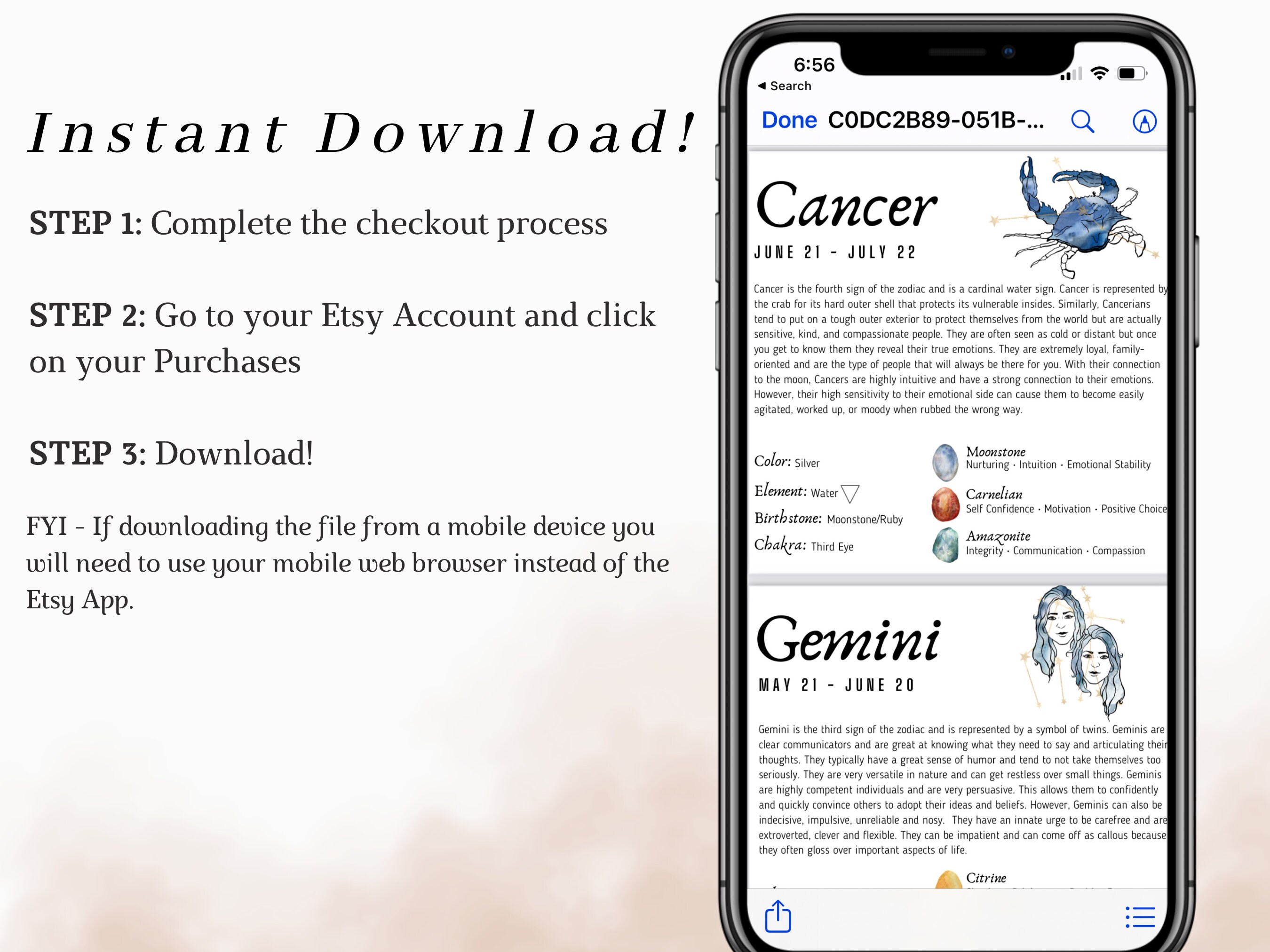 Set of 12 Zodiac Cards Printable Zodiac Signs Cards Zodiac - Etsy