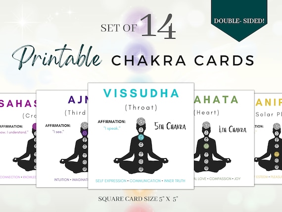 Chakra Information Cards 7 Chakra Stones Printable Chakra - Etsy
