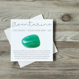 Aventurine Meaning Card printable Label for Jewelry Display - Etsy