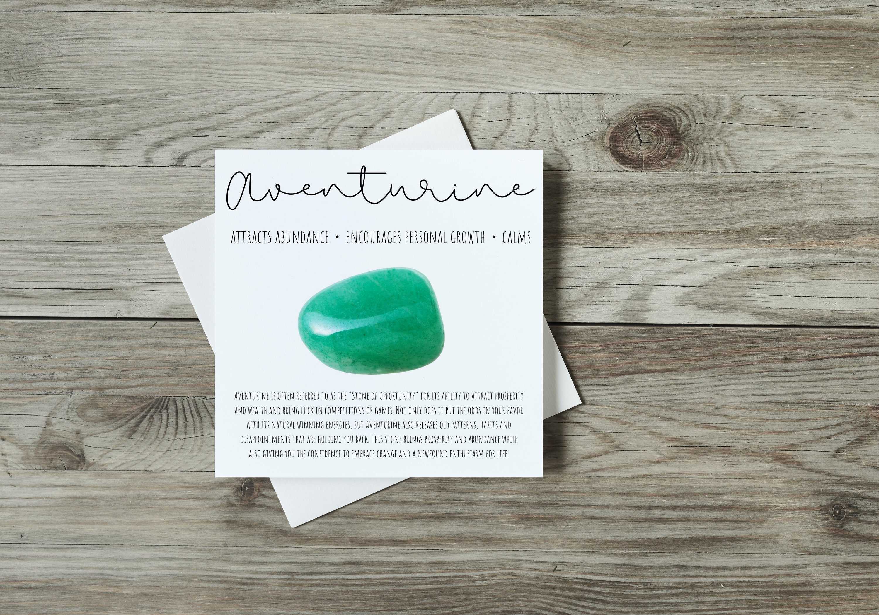 Aventurine Meaning Card printable Label for Jewelry Display | Etsy