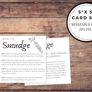 Smudging Instructions Double-sided Sage Information Card | Smudging ...