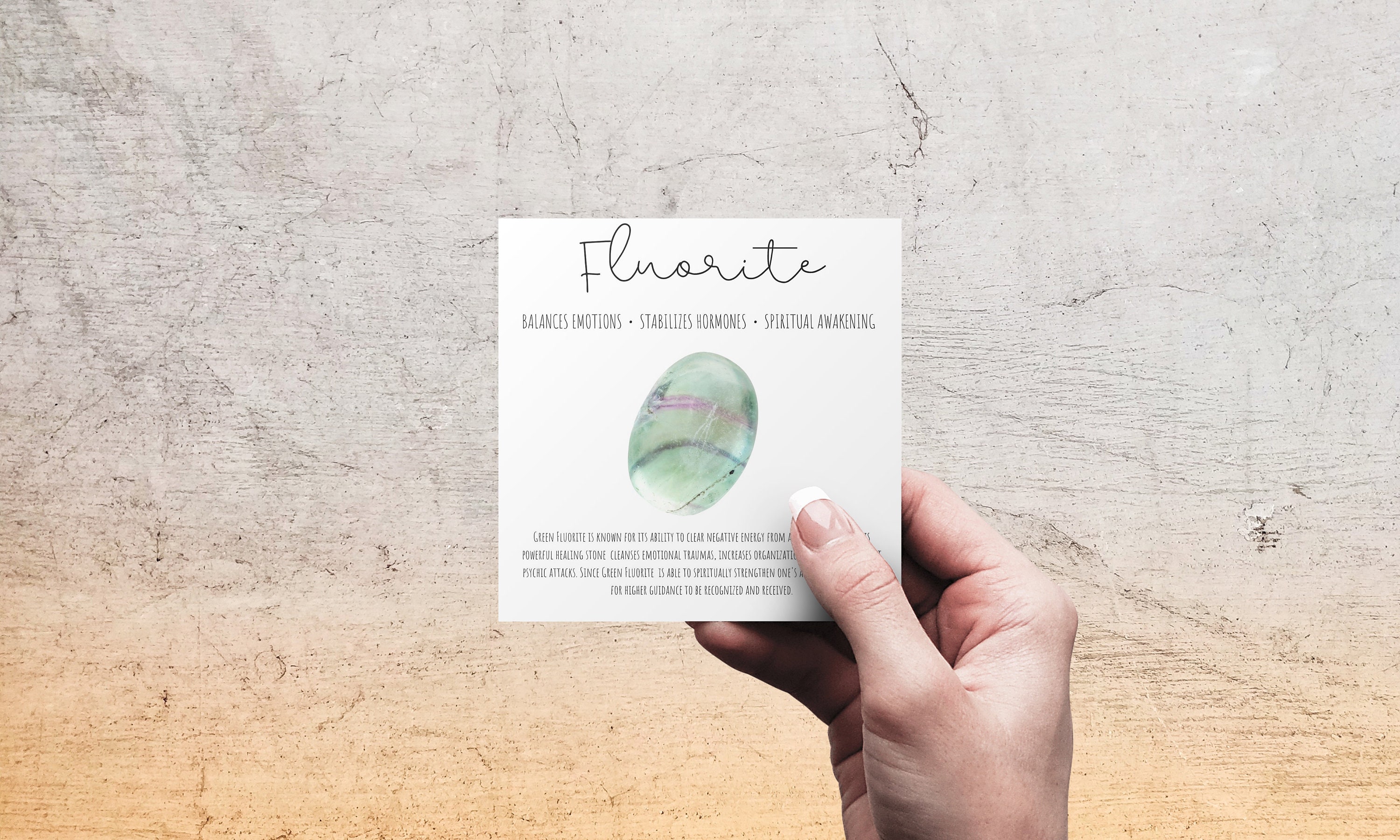 Fluorite Gemstone Meaning Card | Printable Crystal Card for Gift Set - Etsy