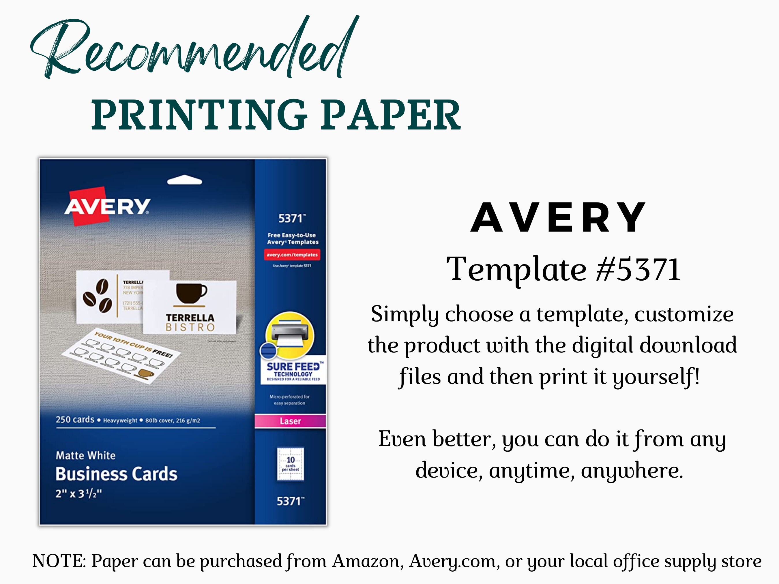 Avery Business Card Template 5371