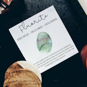 Fluorite Gemstone Meaning Card | Printable Crystal Card for Gift Set - Etsy