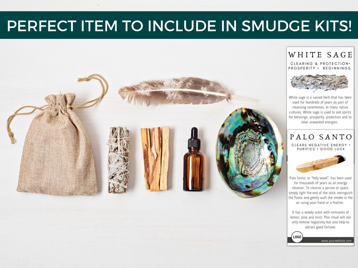 Set of 2 Printable Smudge Instructions Smudging Card - Etsy