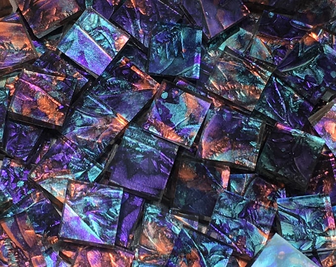 Violet Bluegreen Copper Van Gogh Glass Mosaic Tiles - Etsy