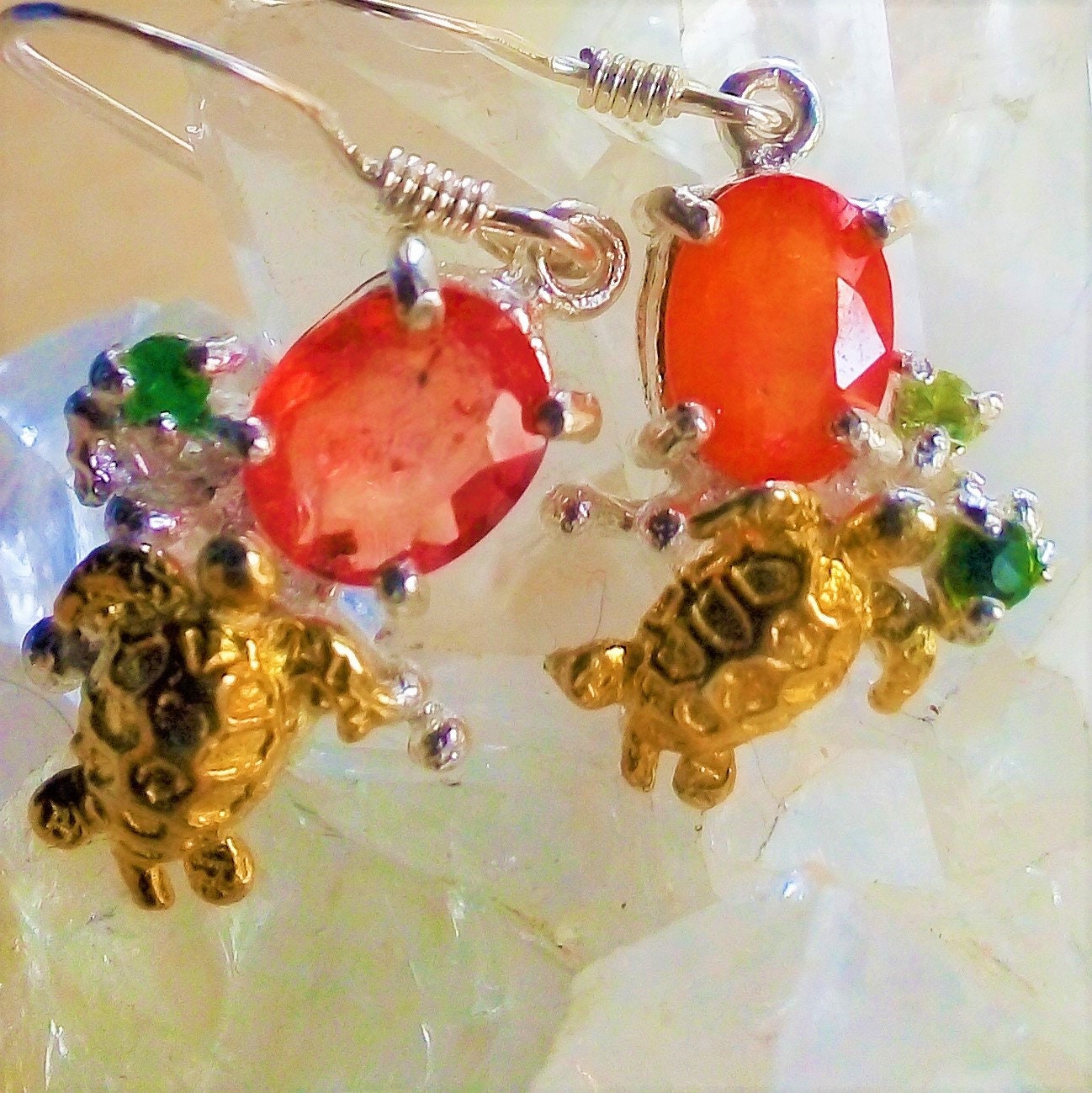 Nice Turtle With 8x6 Mm Natural Paparacha Sapphire and - Etsy UK