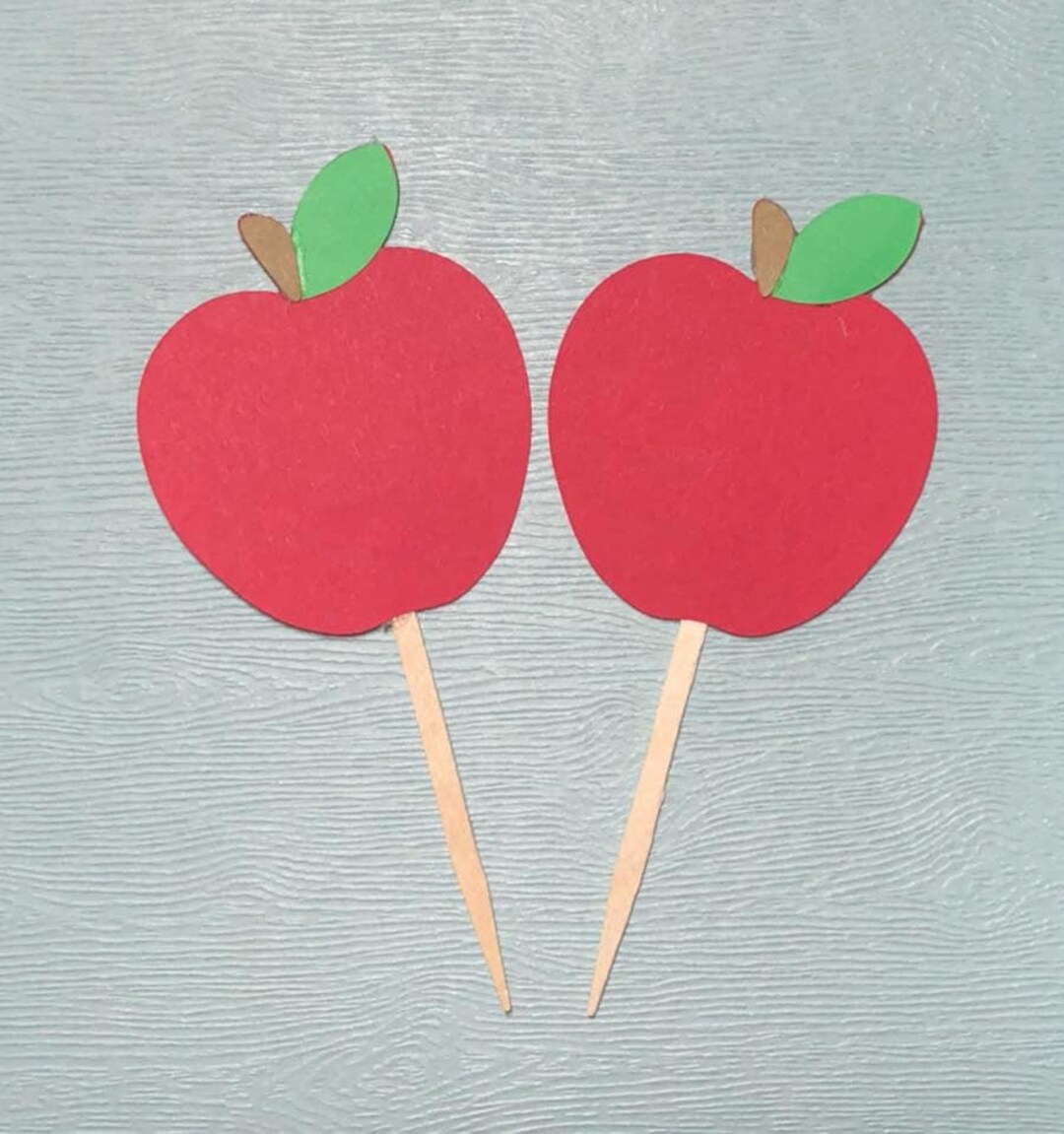 Apple Cupcake Toppers, Party Decor, Cake Topper, Cake Decorations - Etsy