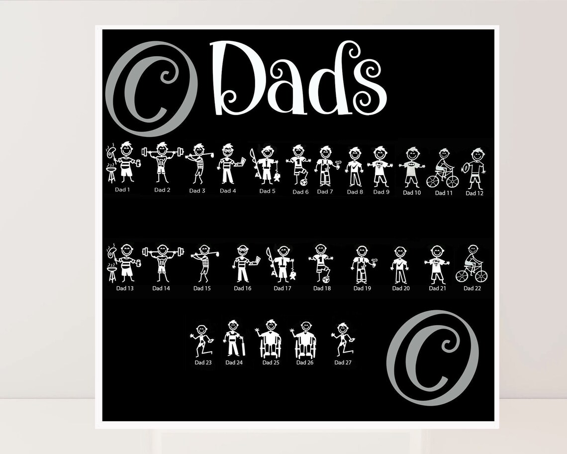 My Stick Family Figures Window Bumper Vinyl Stickers, Any Colour. Only ...