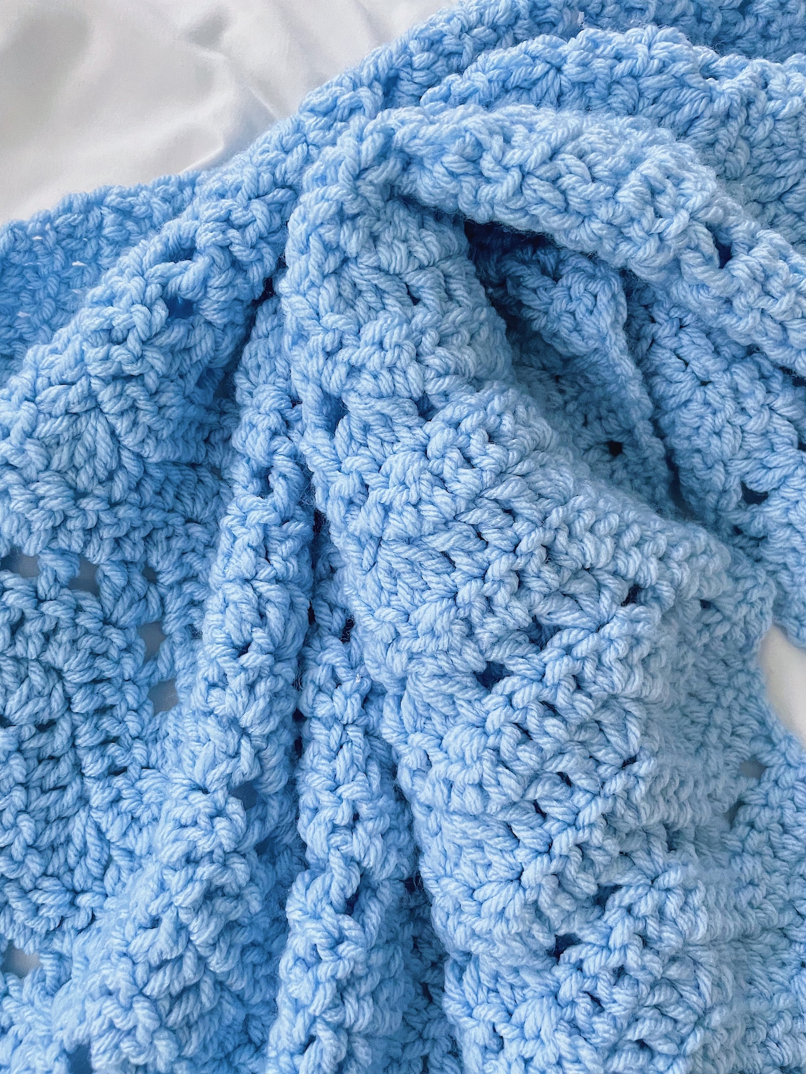 Crochet Baby Blanket - Blue Baby Blanket - Baby Blue Afghan - Baby Boy ...