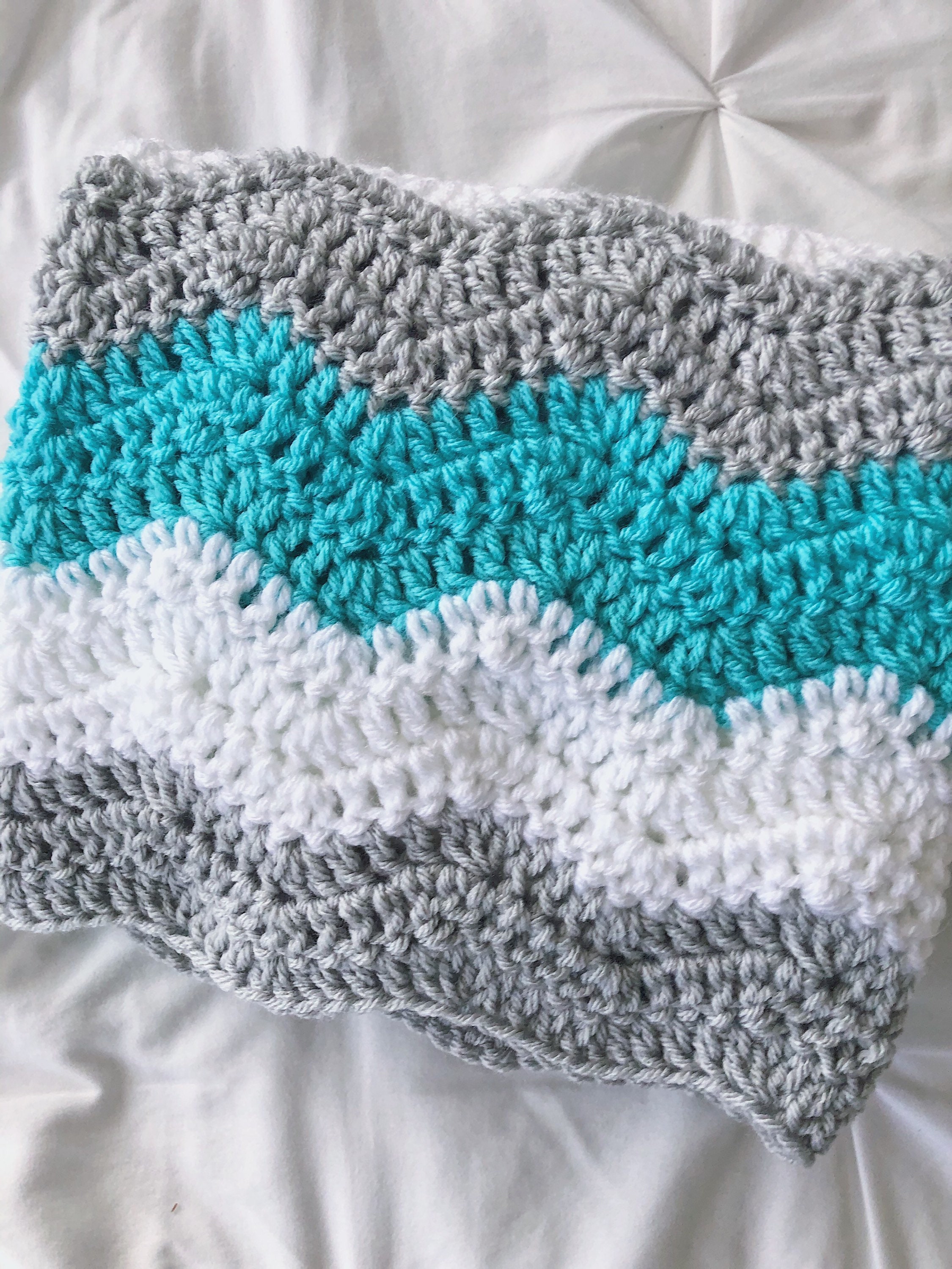 Crochet Baby Blanket Crochet Baby Blanket in Turquoise | Etsy