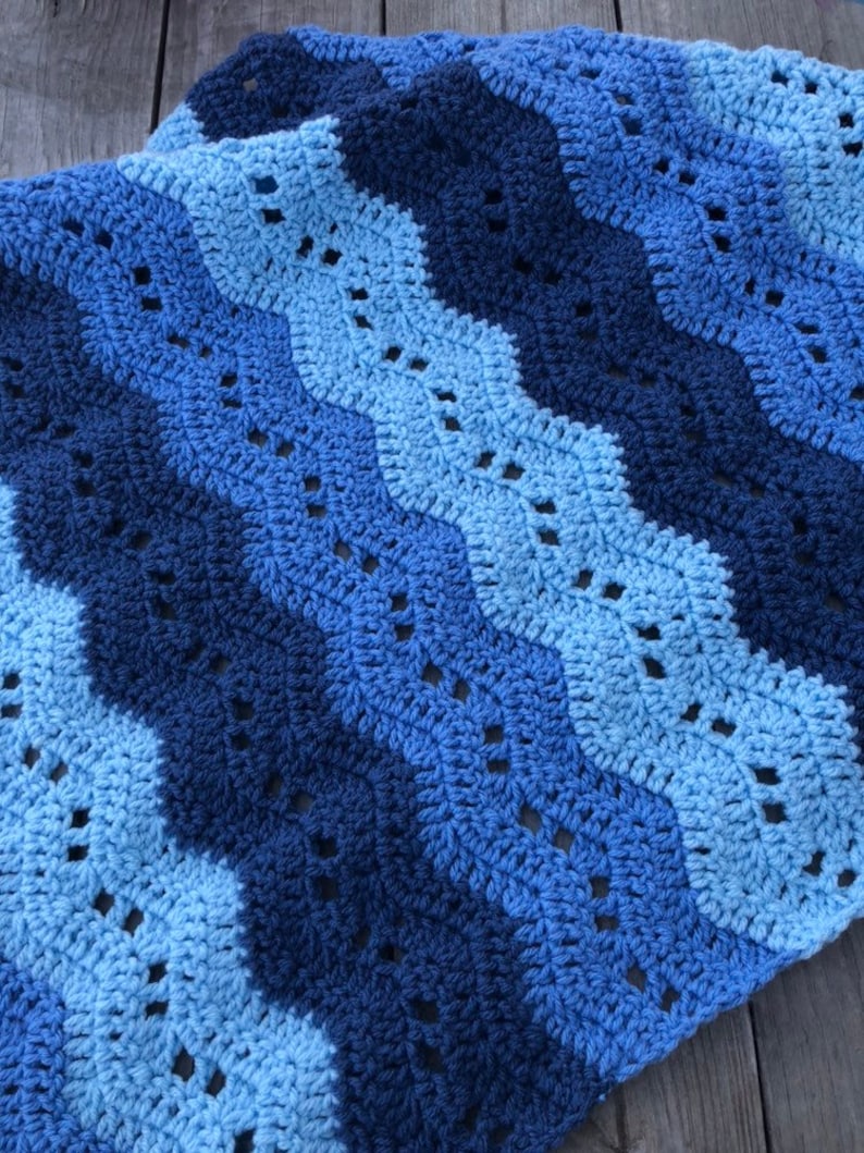 Crochet baby blanket baby blanket Crochet blue baby | Etsy