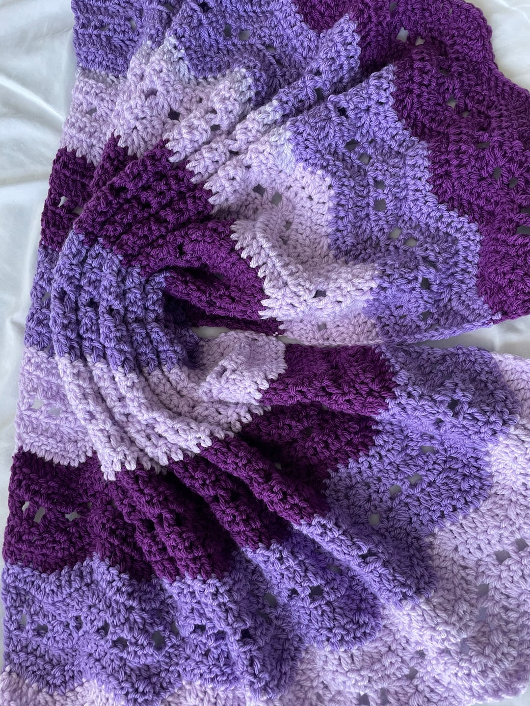 Crochet Baby Blanket: Purple Ombre Afghan, Nursery Decor - Etsy