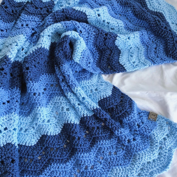 Blue Crochet Blanket - Etsy