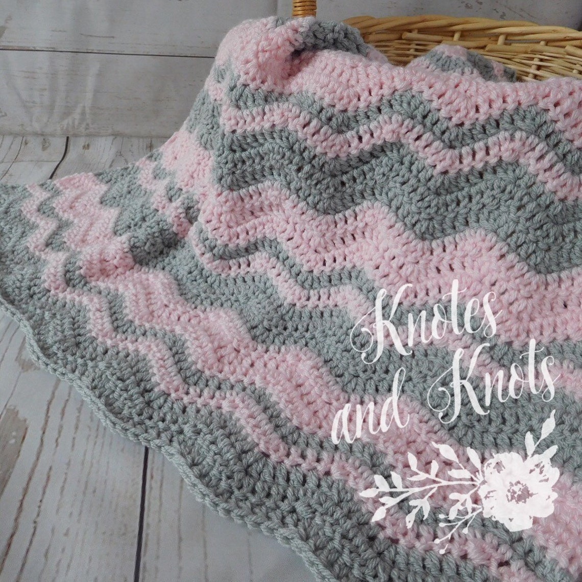 Crochet Baby Blanket Pink and Gray Crochet Baby Blanket - Etsy