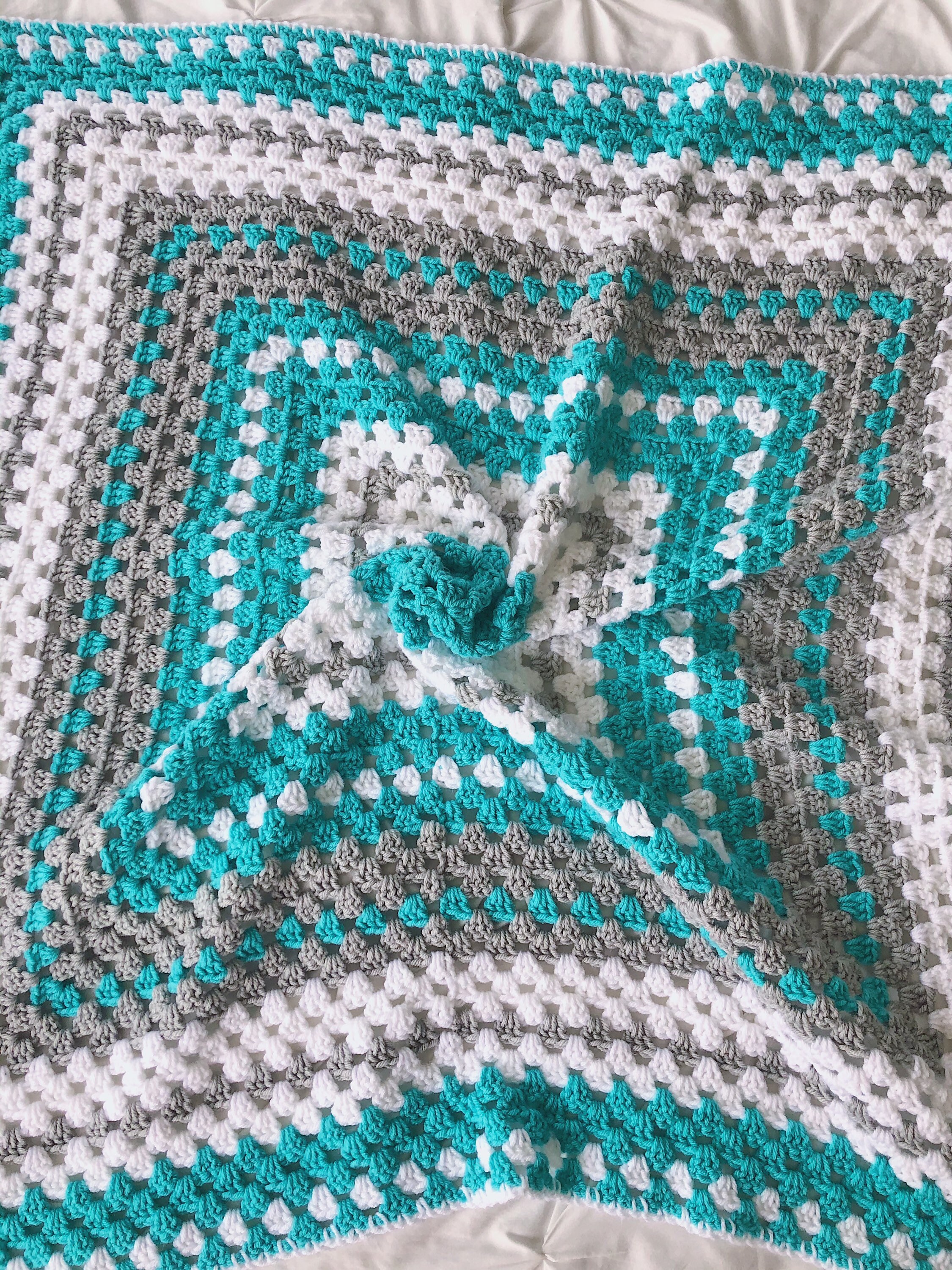 Crochet baby blanket Turquoise baby blanket turquoise | Etsy