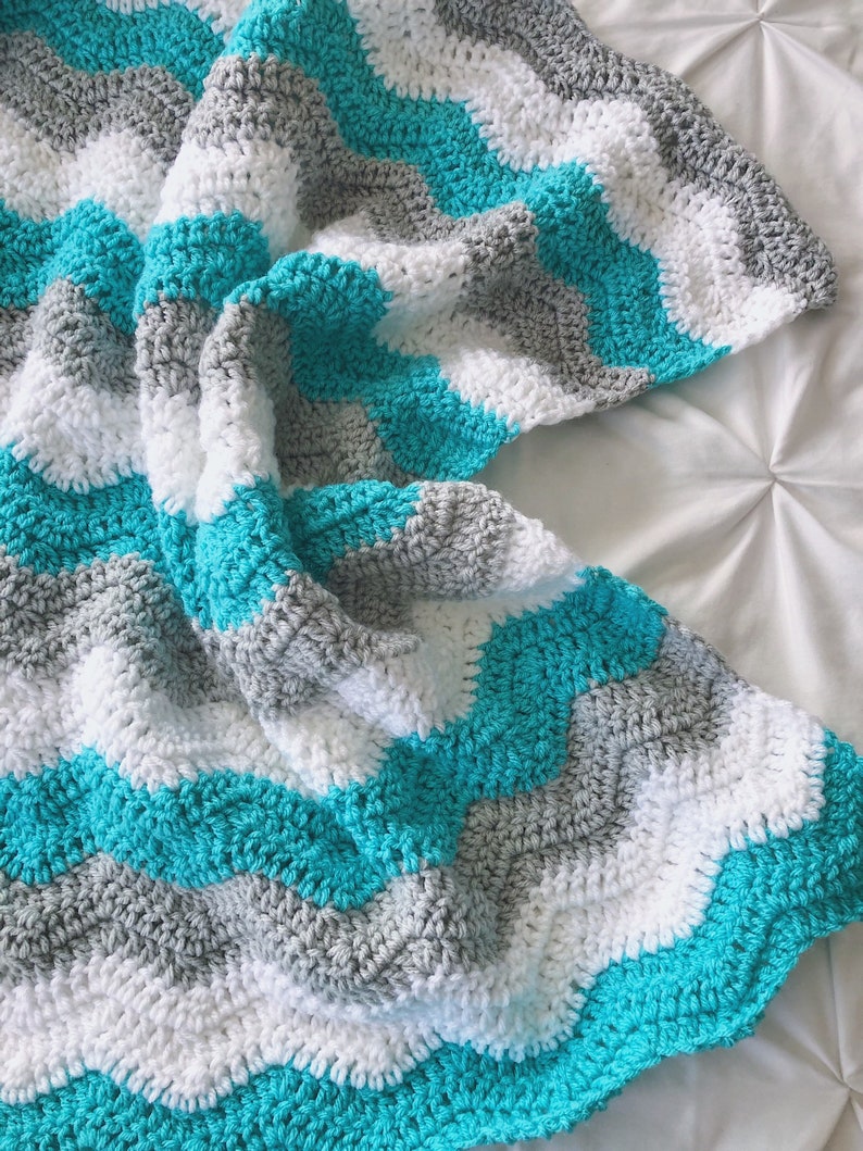Crochet Baby Blanket Crochet Baby Blanket in Turquoise | Etsy