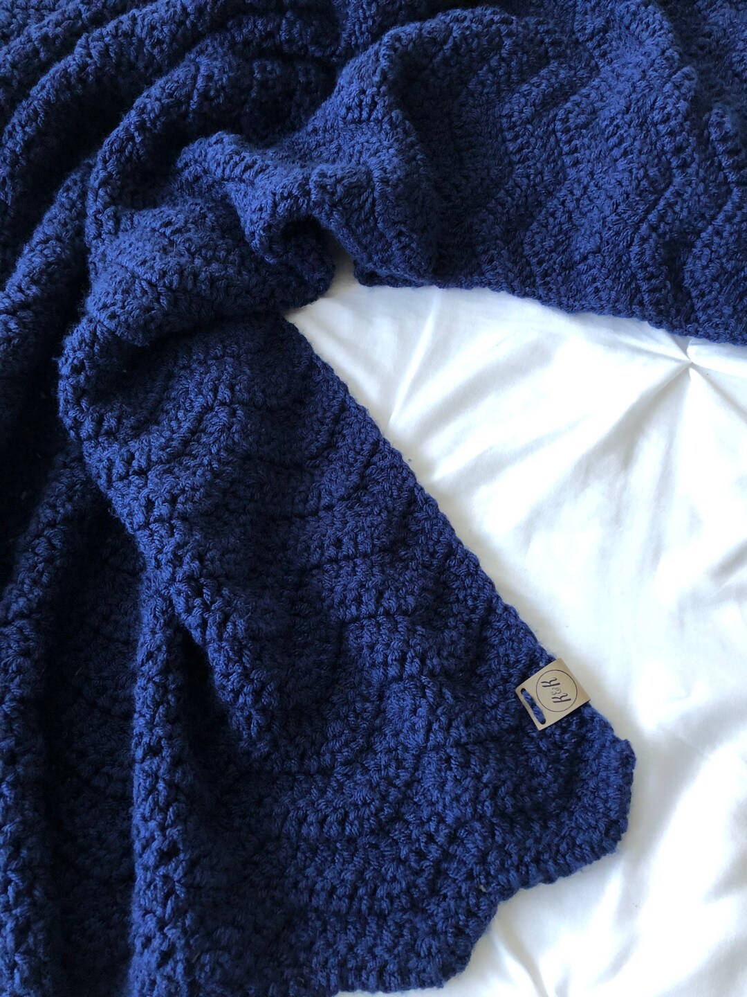 Crochet Baby Blanket - Navy Blue Crochet Baby Blanket - Baby Afghan ...