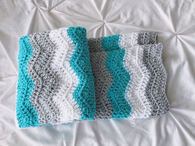 Crochet Baby Blanket Crochet Baby Blanket in Turquoise - Etsy
