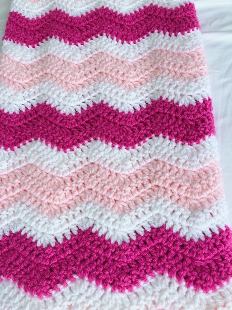 Crochet Baby Blanket Pink and Hot Pink Crochet Baby Blanket - Etsy