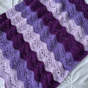 Crochet Baby Blanket - Purple Baby Blanket - Baby Afghan - Baby Bedding ...
