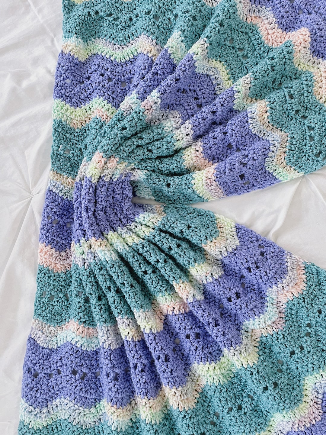 Crochet Baby Blanket: Purple, Blue, and Periwinkle Afghan - Etsy