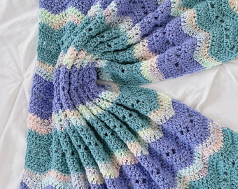 Purple, Grey and White Crochet Baby Blanket - Etsy