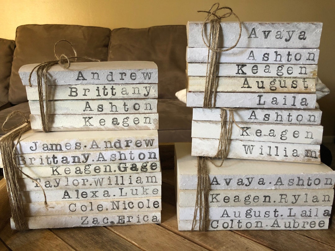 Personalized Book Stack Decor - Etsy