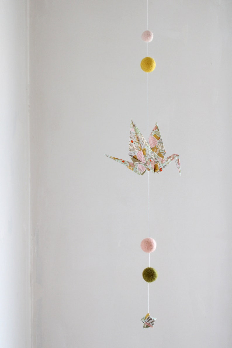 Origami Decorative Suspension // Origami Crane & Star - Etsy