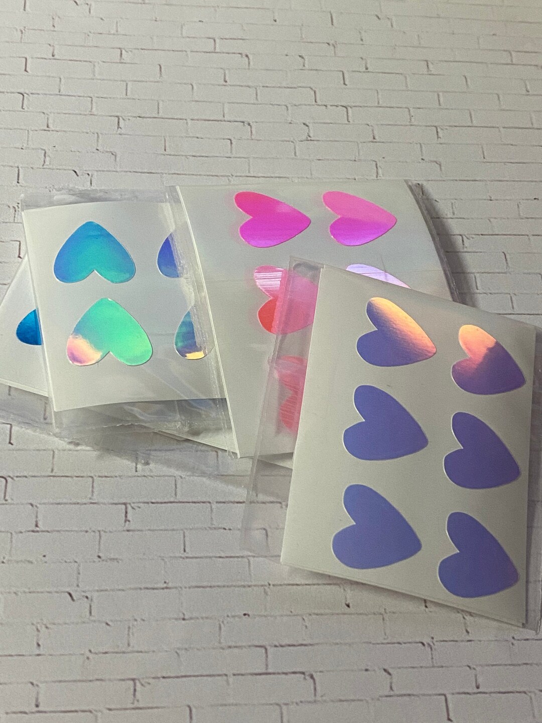 Iridescent Vinyl Heart Stickers| Small Pack of 12 | Mini| Valentines ...