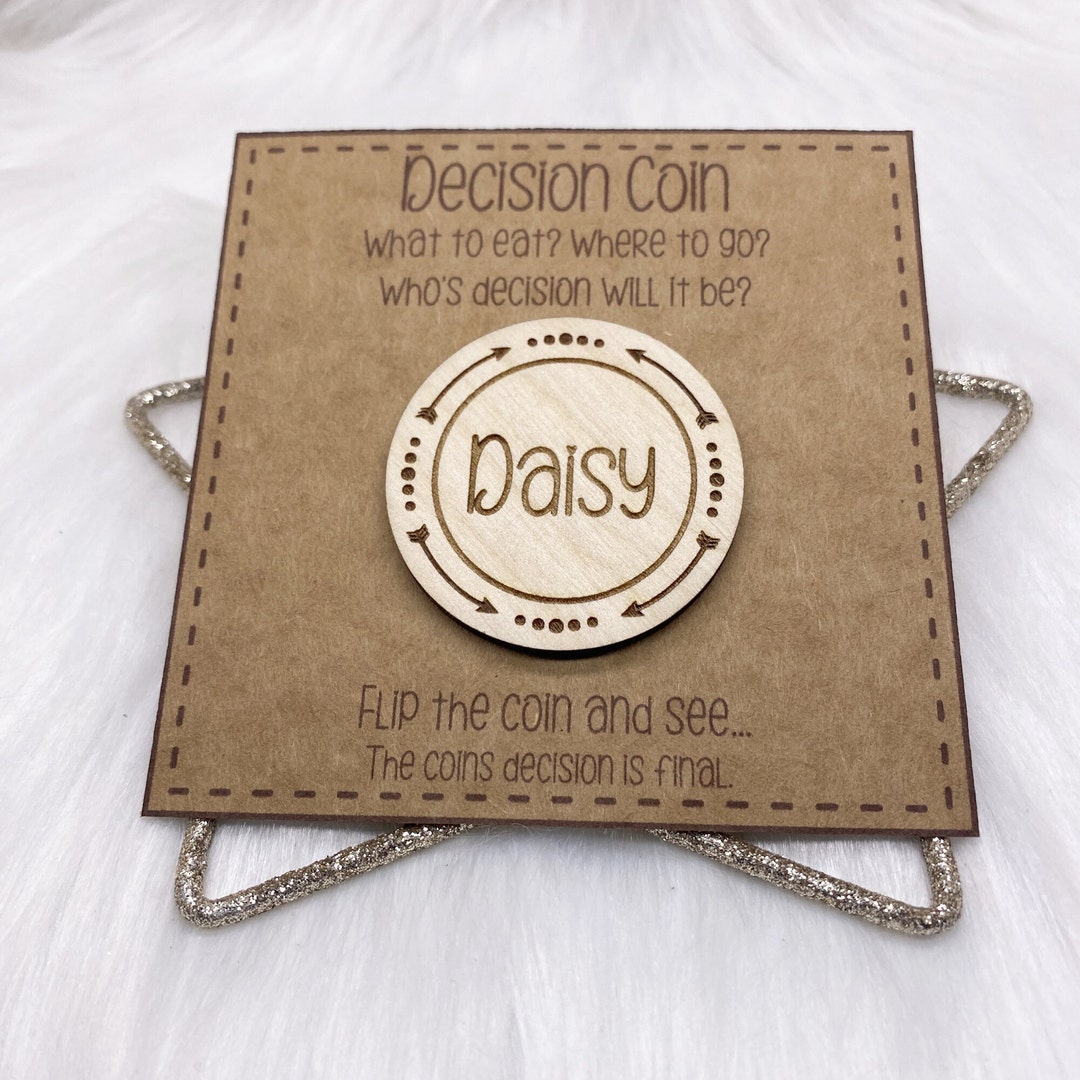Personalised Decision Maker Coin Gift Boxed, Flip to Decide Coin ...