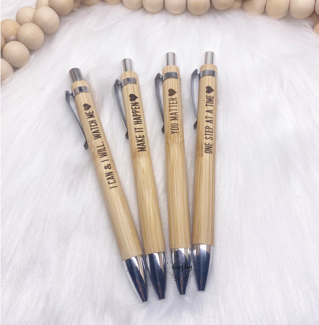 Positive Pen Bamboo Engraved Pen, Eco-friendly Stationery, You Matter ...