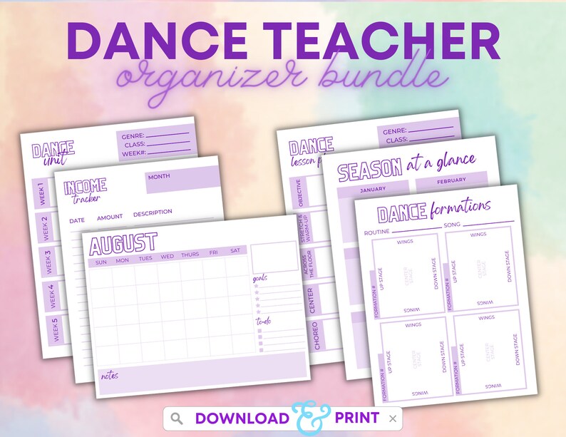 Dance Teacher Organization Bundle | Teacher Planner Collection | PURPLE ...