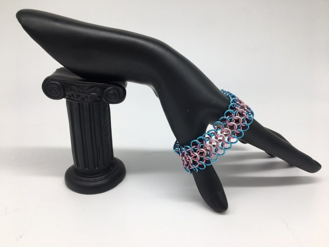 Trans Pride Small Chainmaille Cuff - Etsy