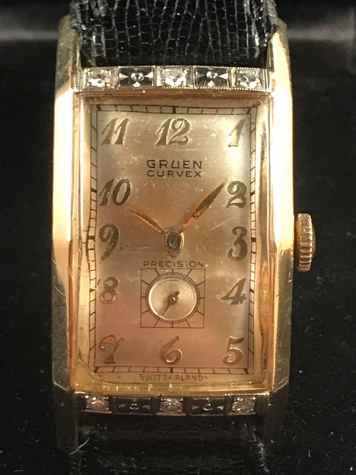 Vintage Gruen Carlton Curvex Precision Watch with Diamonds | Etsy Polska