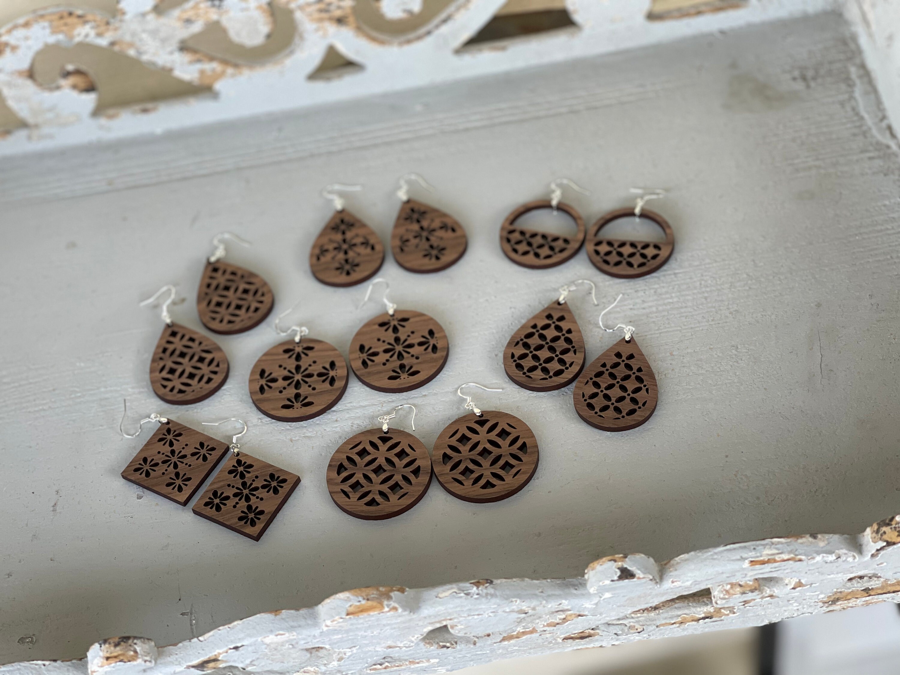 Geometric Cut Out Earrings Set of 7 SVG Digital Download for - Etsy