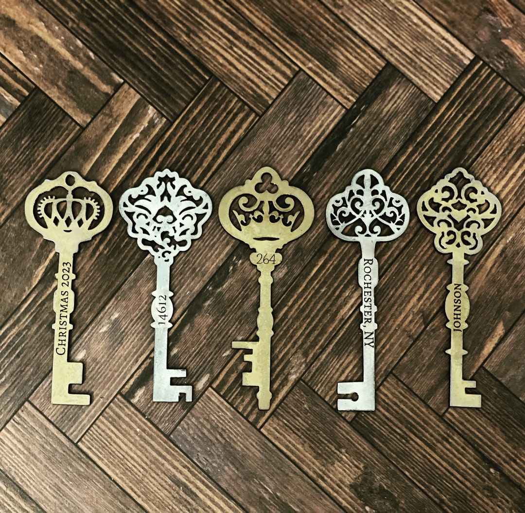 Antique Key Christmas Tree Ornaments Set of 5 SVG Digital Download for ...
