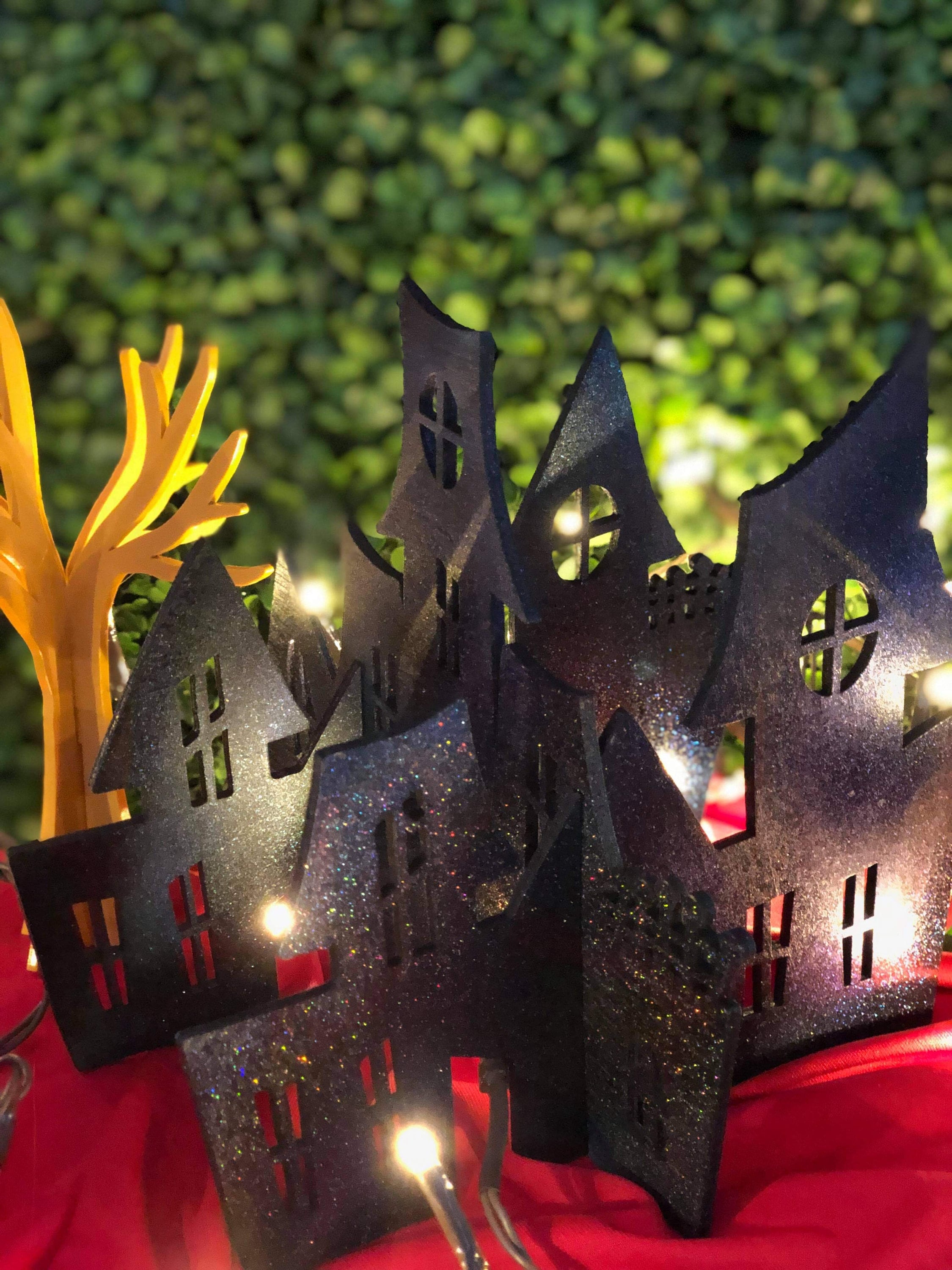 3D Halloween Scene Haunted House Cat Witch Hat Cauldron - Etsy