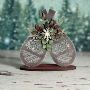 Mistletoe and Holly Snowshoes SVG Digital Download for Glowforge or ...