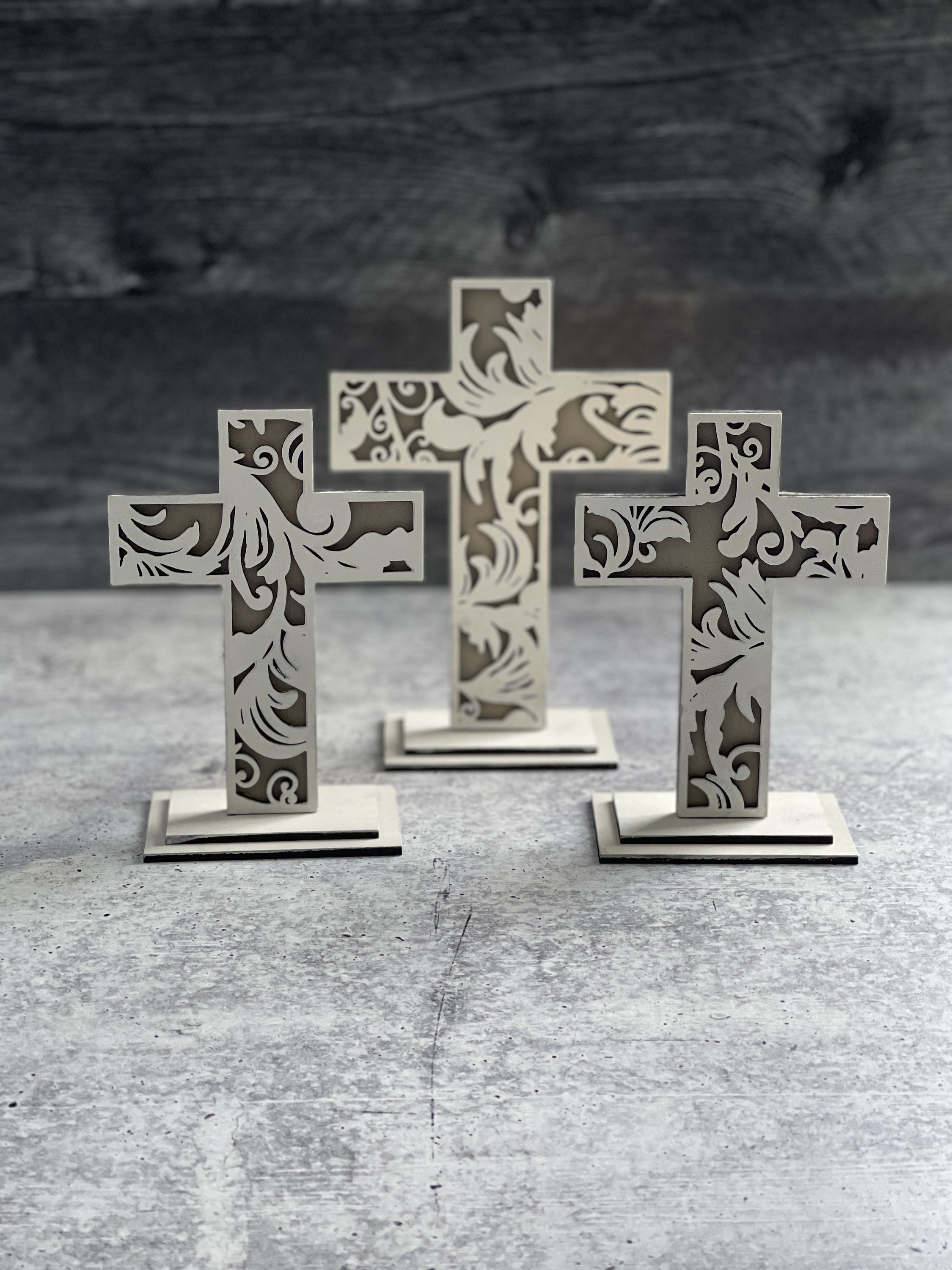 Flourish Crosses Set of 3 SVG Digital Download for Glowforge or Laser ...