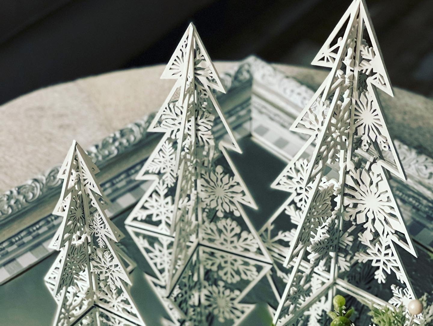 1/4 3D Large Snowflake Trees Set of 3 SVG Digital Download - Etsy