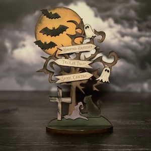 Halloween Spooky Tree Sign SVG Digital Download for Glowforge or Laser ...