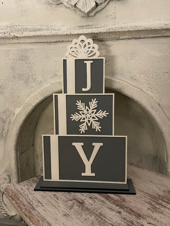 JOY Stacked Christmas Presents SVG Digital Download for - Etsy