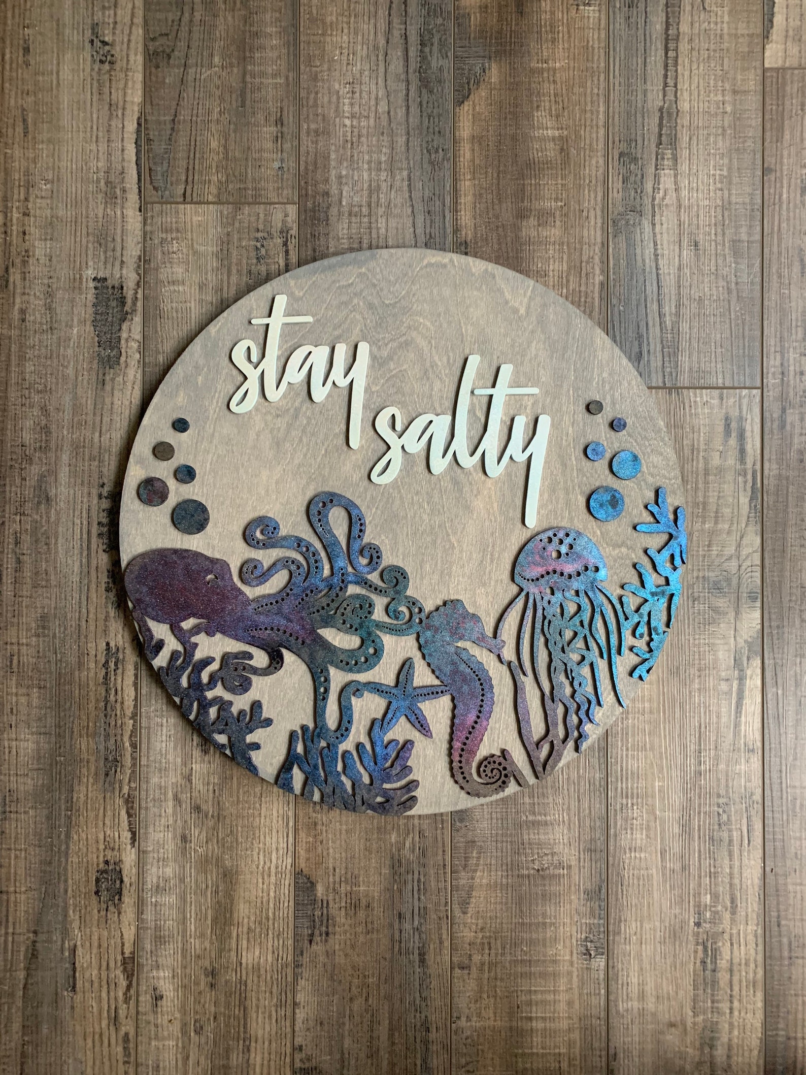 Stay Salty Ocean Themed Round Sign SVG Digital Download for - Etsy