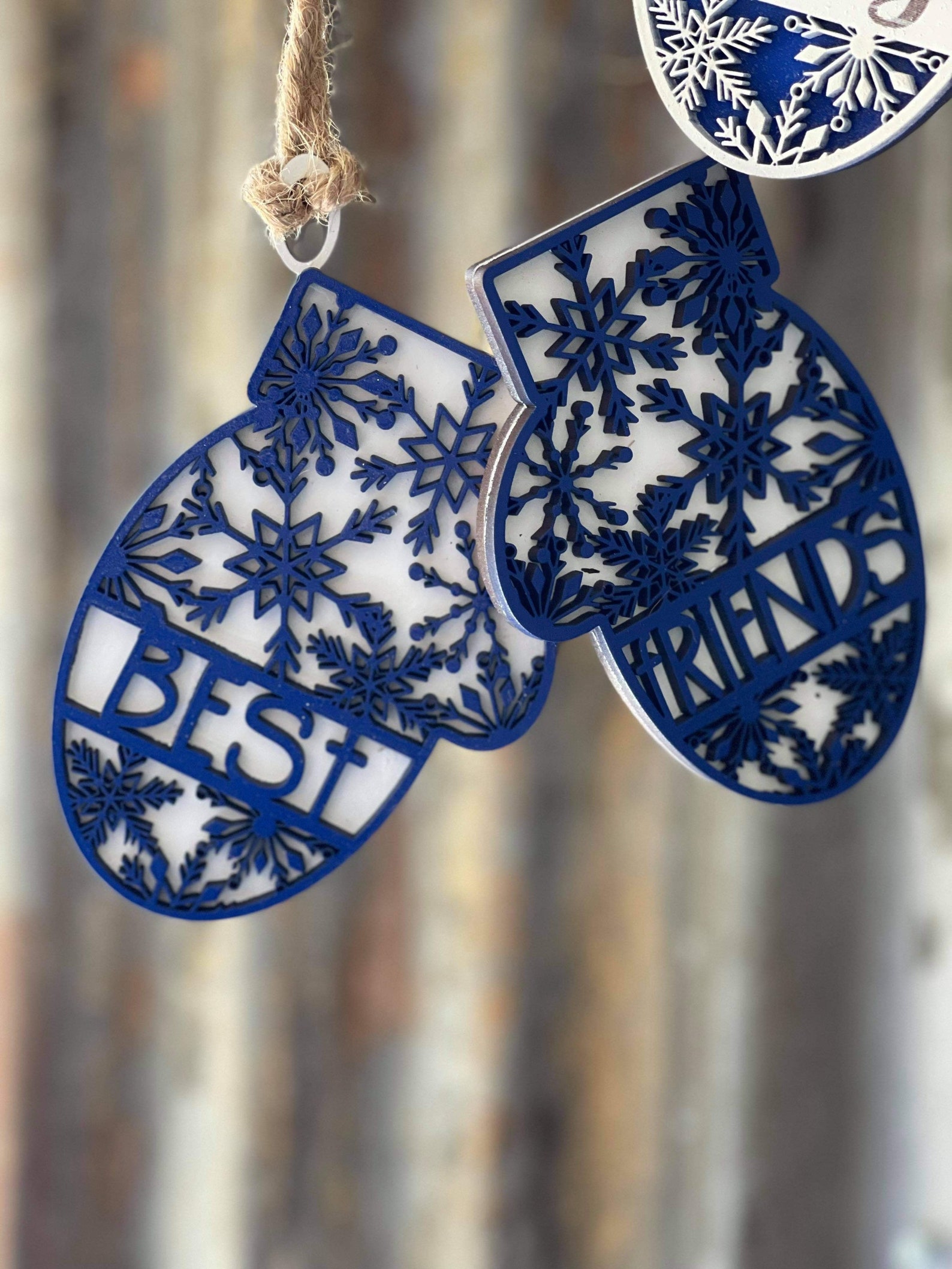 Mitten Ornament Set -for Best Friends or Family Member Names SVG ...