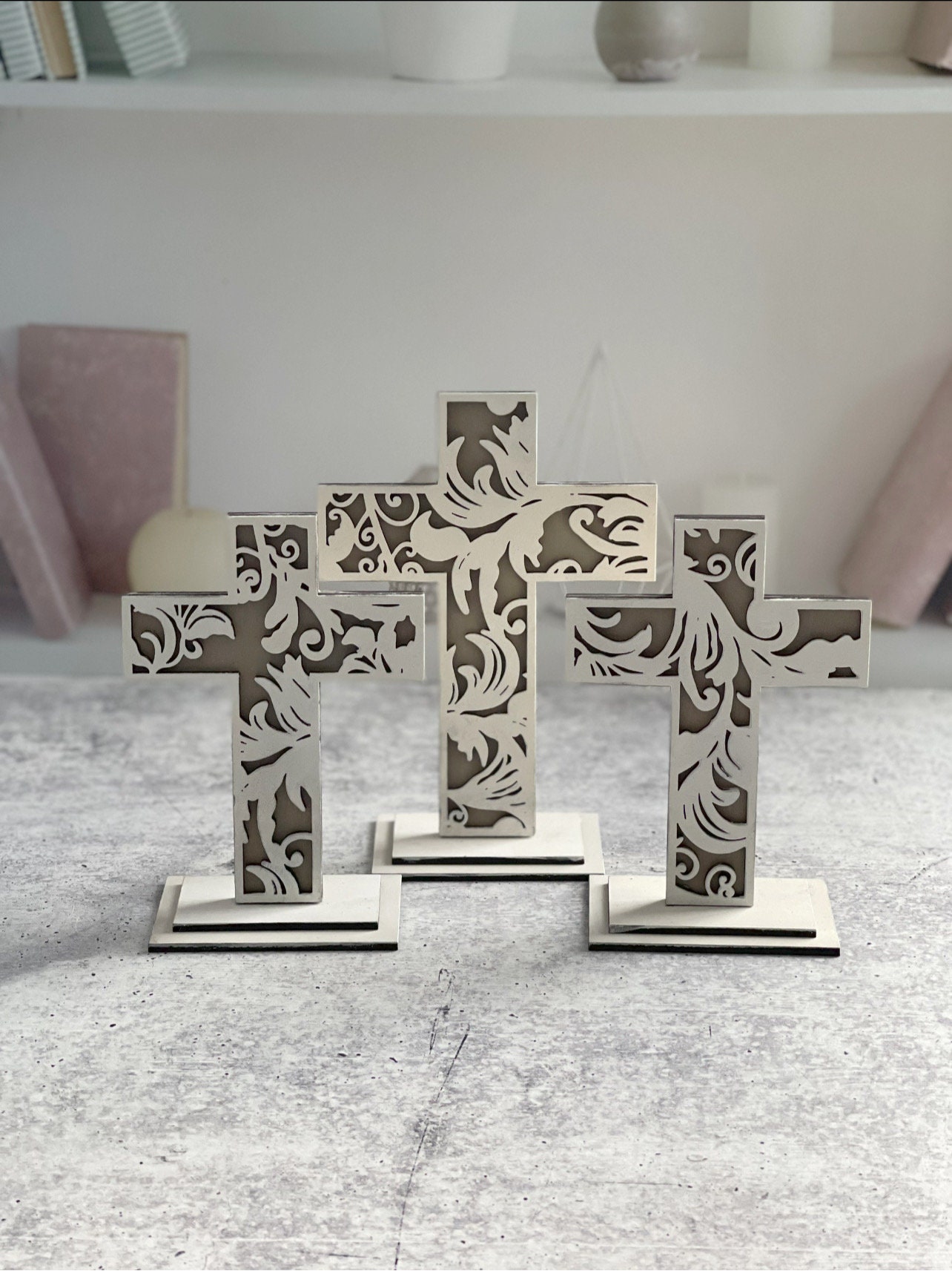 Flourish Crosses Set of 3 SVG Digital Download for Glowforge or Laser ...