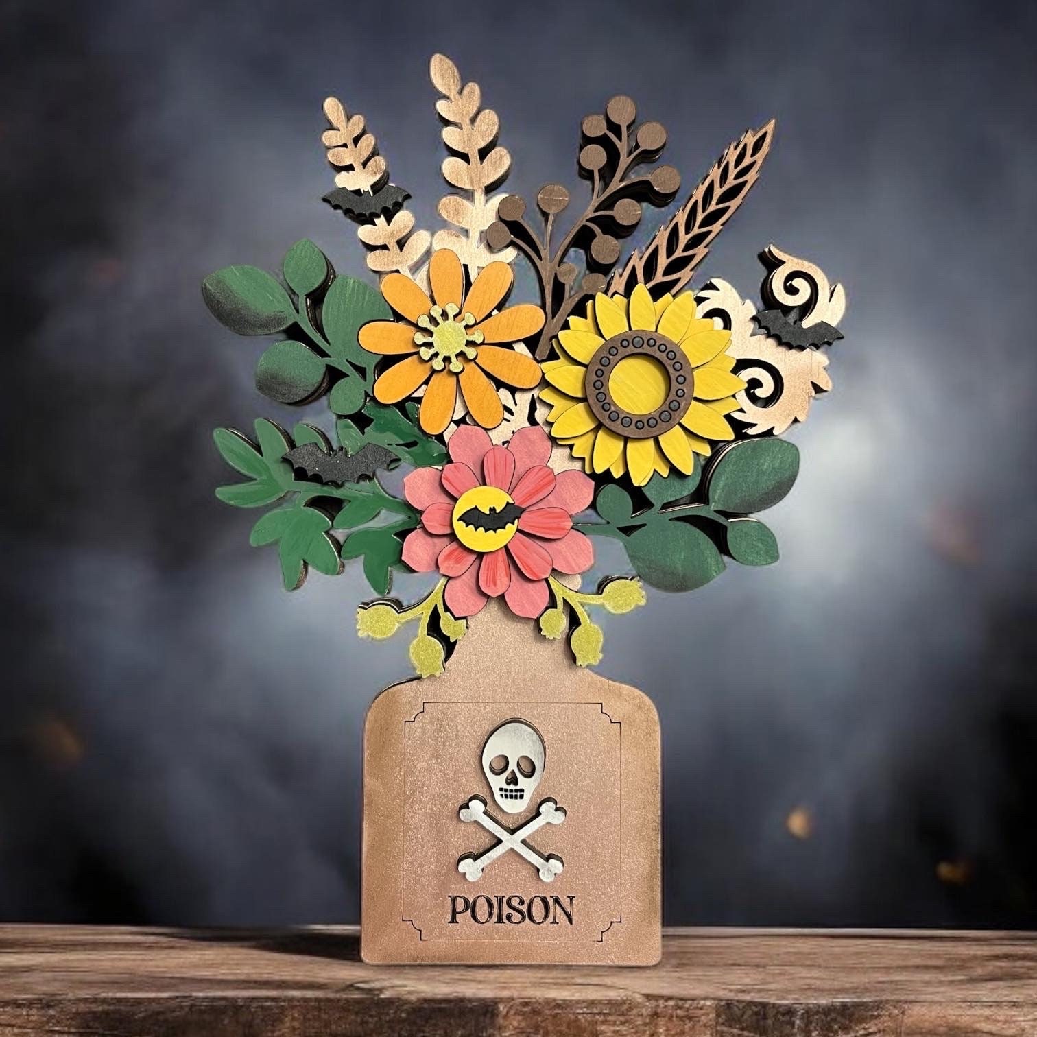 Poison Bottle Floral Arrangement SVG Digital Download for Glowforge or ...