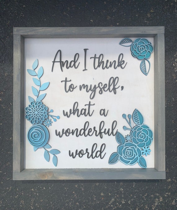 What a Wonderful World Floral Frame SVG Digital Download for - Etsy