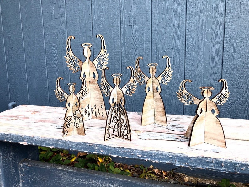 1/4” 3D Angels Set of 5 SVG Digital Download for Glowforge or Laser Not ...
